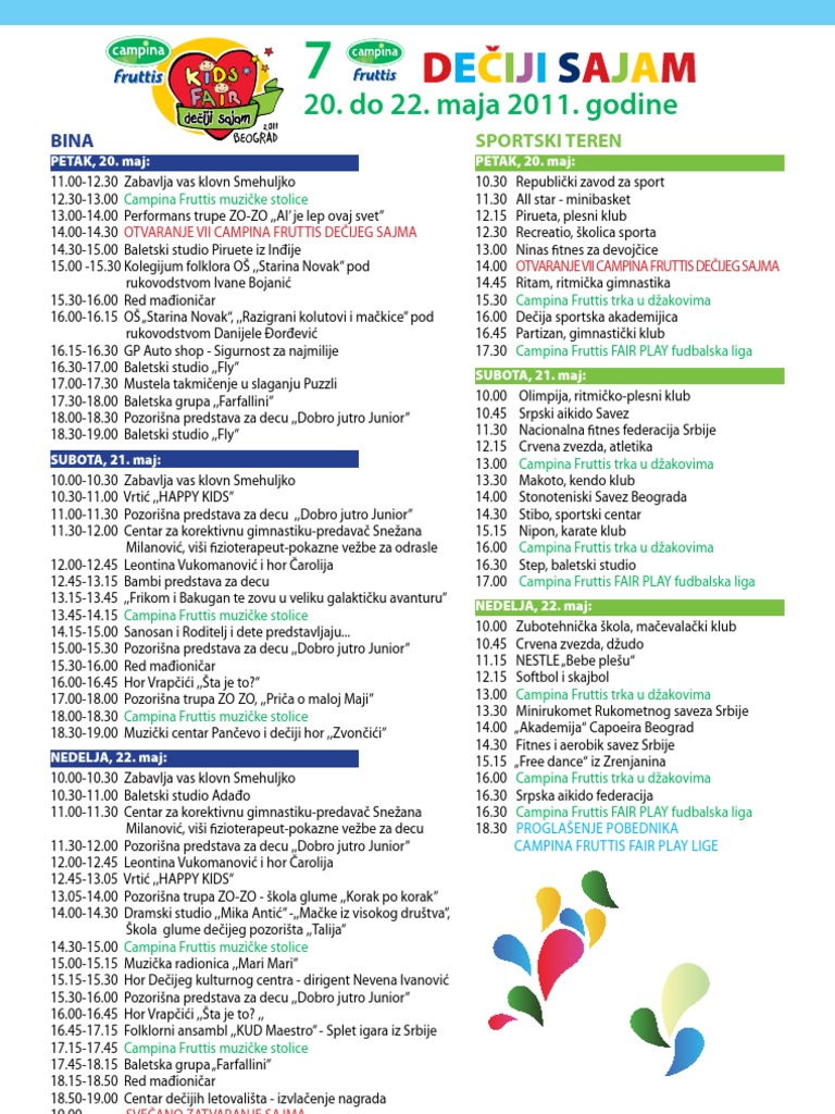 Program 7 Deciji Sajam | PDF