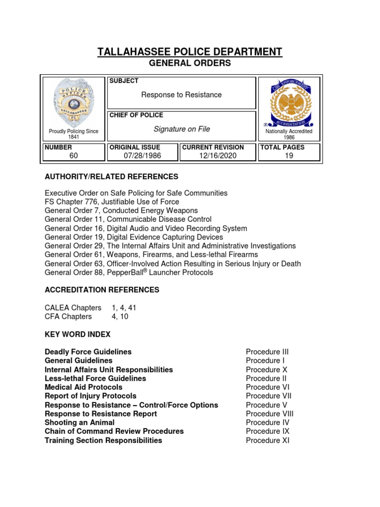 TPD Use of Force Policy | PDF | Deadly Force | Emergency Medical Services