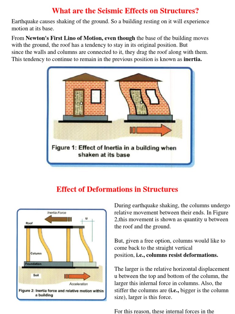 What Are The Seismic Effects On Structures? | PDF | Force | Column