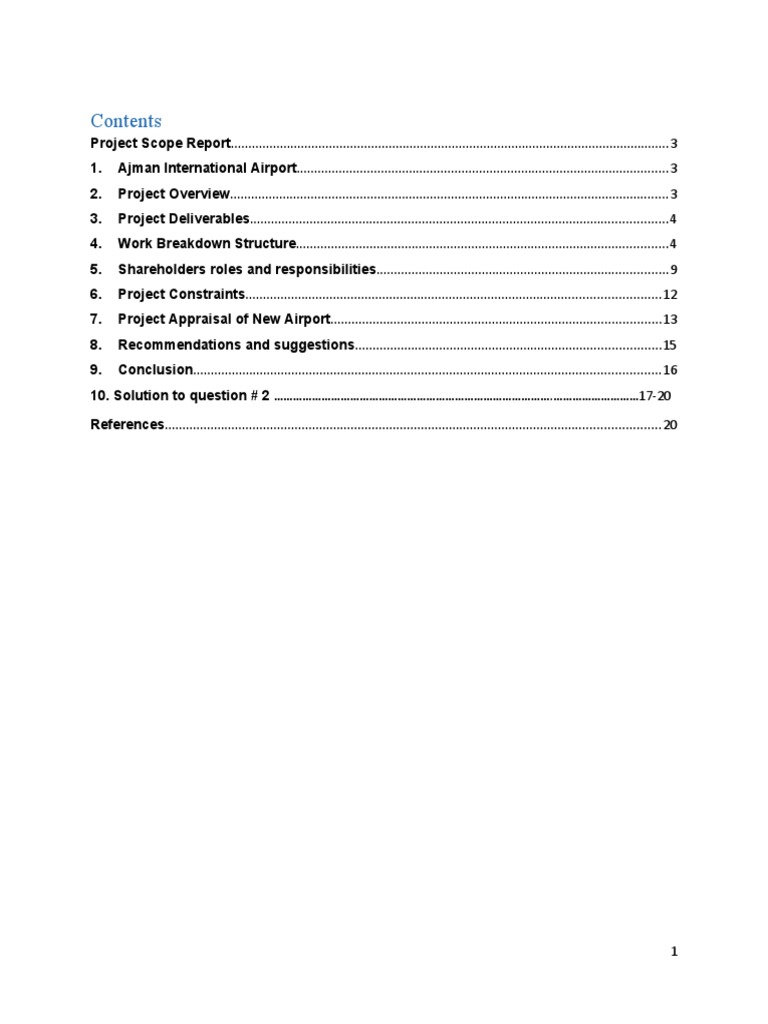 Project Scope Report | PDF | Airport | Concrete