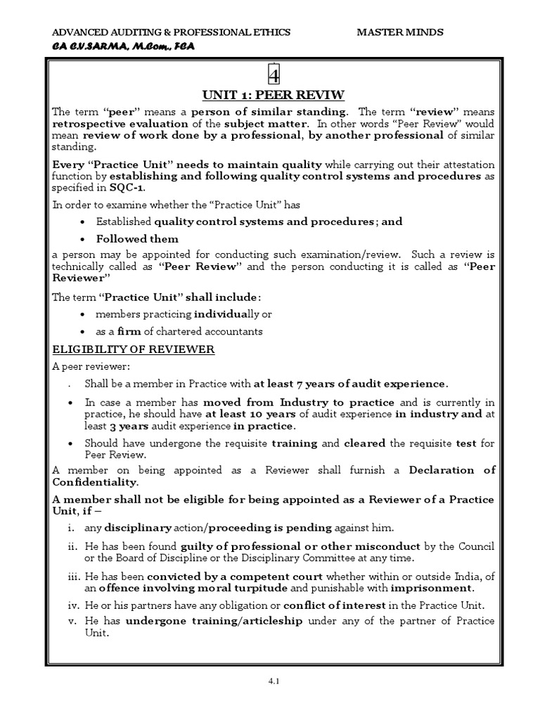 Peer Review Process for Audit Quality | PDF | Audit | Auditor's Report