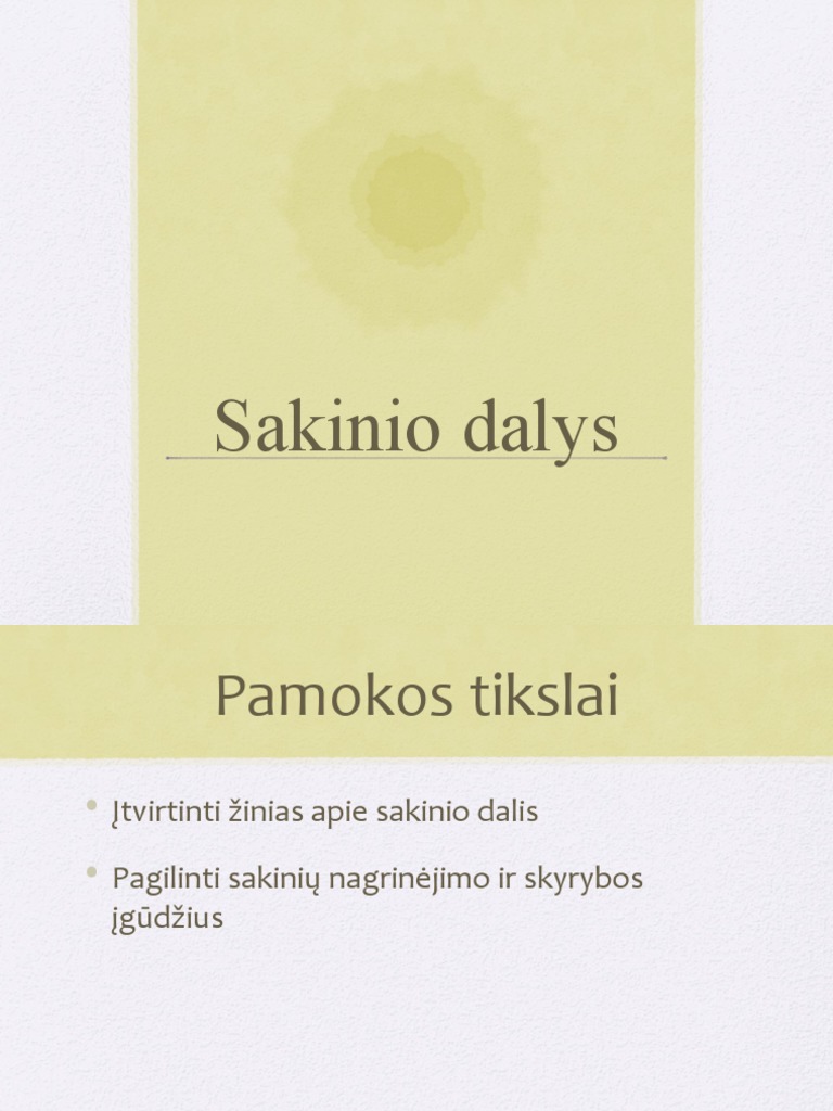 Sakinio Dalys, 9 Kl. | PDF