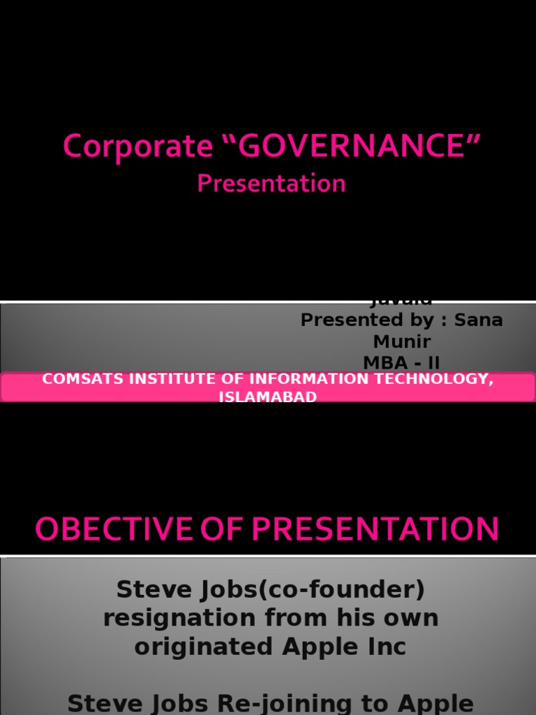 Corporate Governance - Apple Inc Case Study | PDF