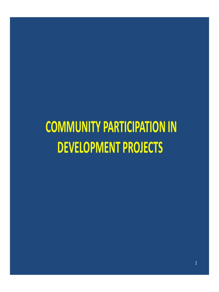 What Is COMMUNITY PARTICIPATION | PDF
