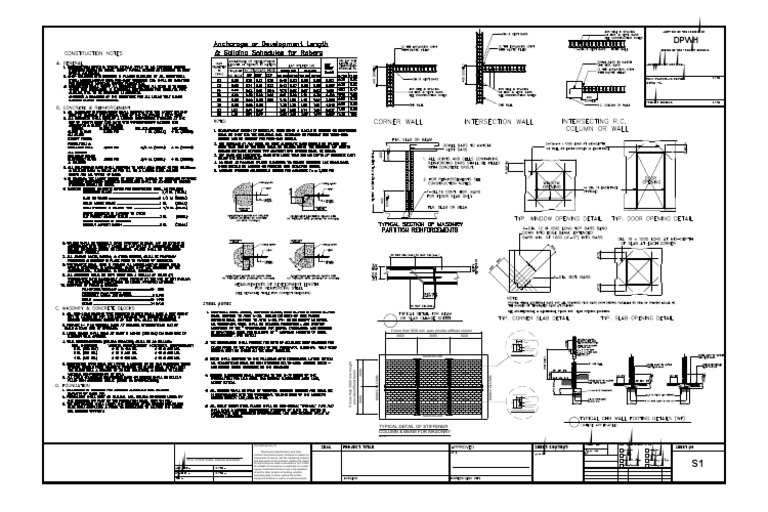 Steel Notes: Typical Detail of Stiffener Column & Beam For Masonry ...
