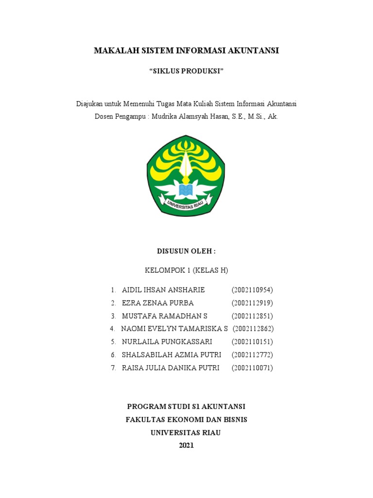 Makalah SIA Siklus Produksi Kel 1 | PDF | Bisnis