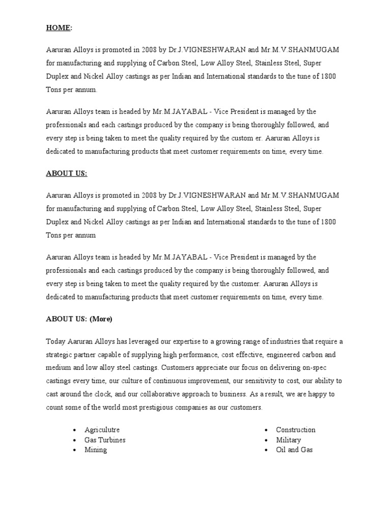 Overview of Aaruran Alloys: A Manufacturer of Carbon Steel, Alloy Steel ...