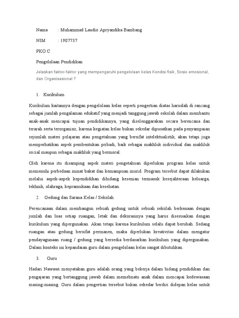 Muhammad Laudio - 1907737 (Quiz 7 Pengelolaan Pendidikan) | PDF