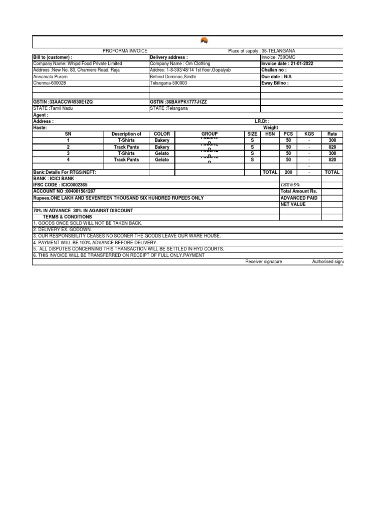 Om Clothing Bill-123 | PDF | Invoice | Economies