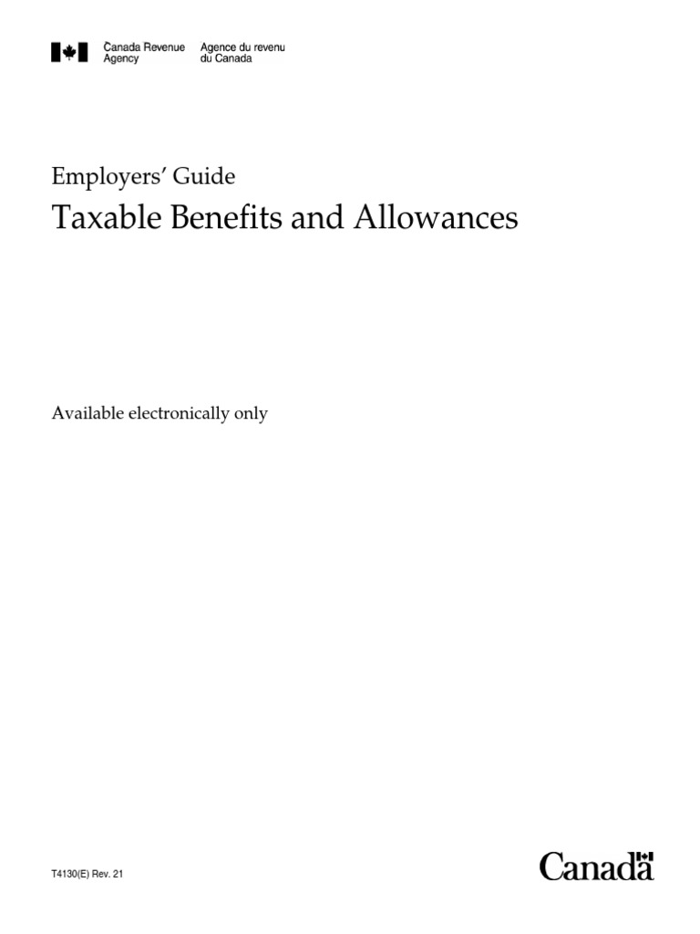 Taxable Benefits and Allowances: Employers' Guide | PDF | Payroll Tax ...