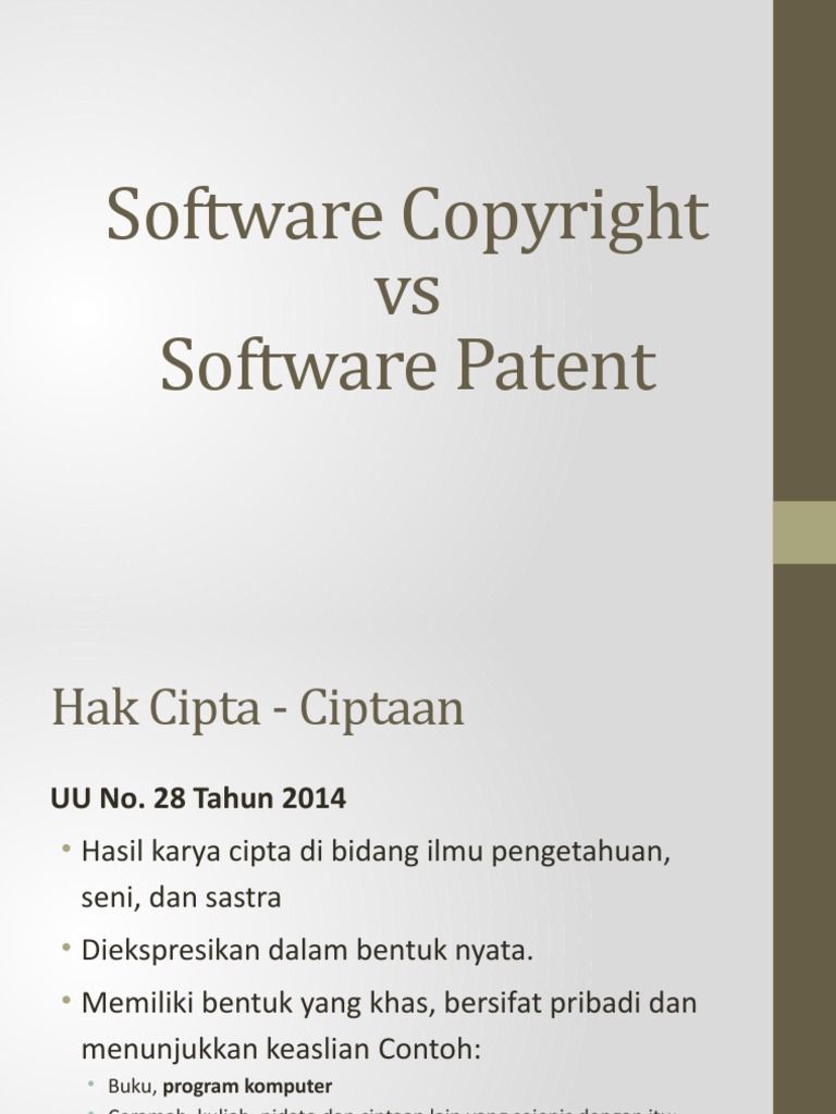 Software Copyright vs. Patent | PDF | Source Code | Patent