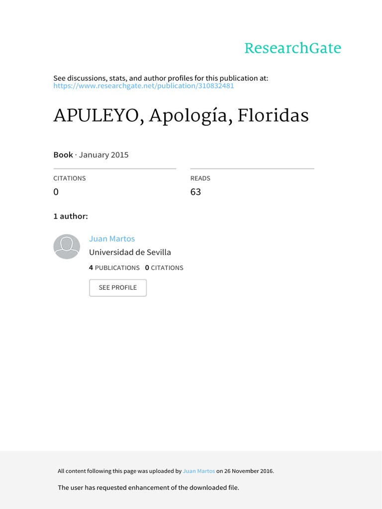 Apuleius Apology Florida | PDF | History