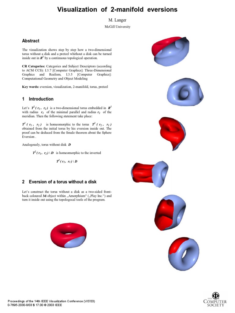 Visualization of 2-Manifold Eversions: M. Langer | PDF | Mathematics ...