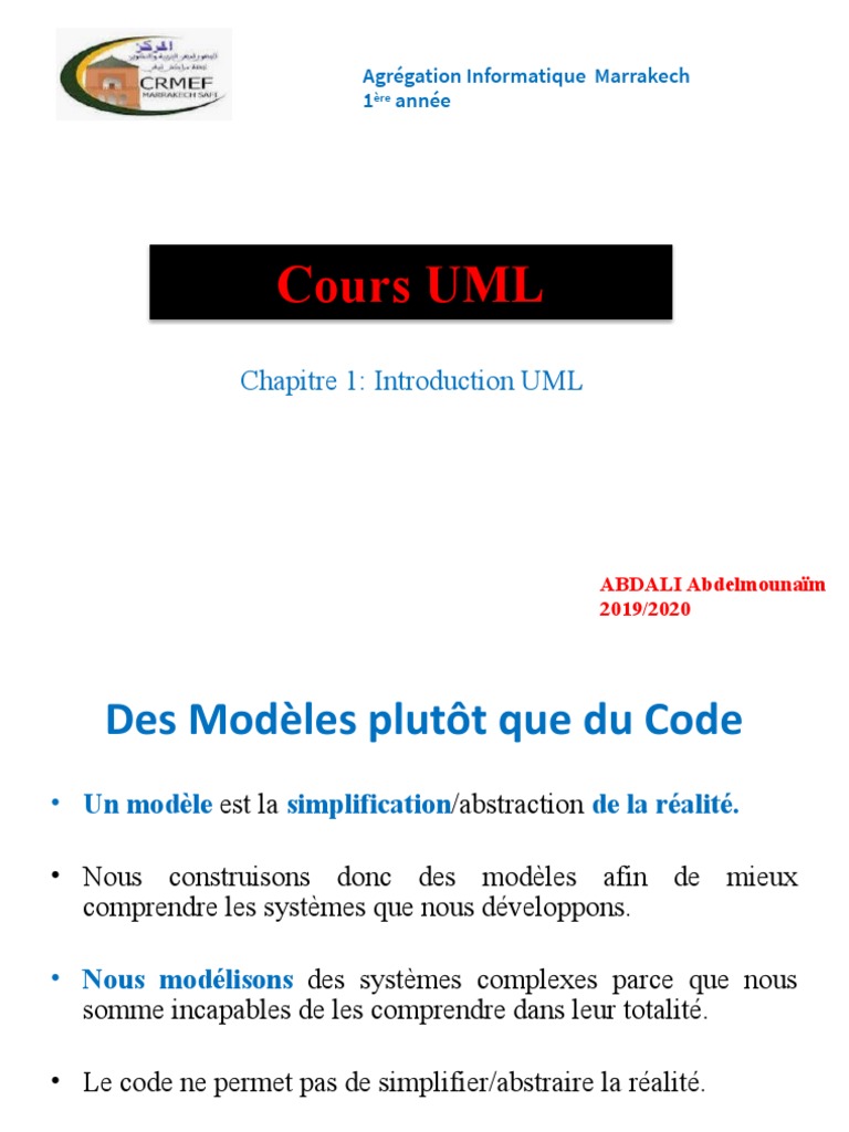 Chapitre 1 Introduction À UML | PDF | Langage de Modélisation Unifié | Classe (informatique)