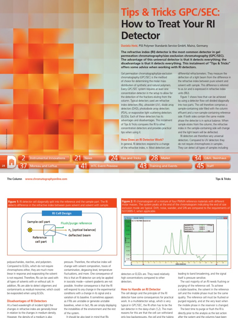 RI Detector Tips for GPC/SEC Analysis | PDF | Laboratory Techniques ...
