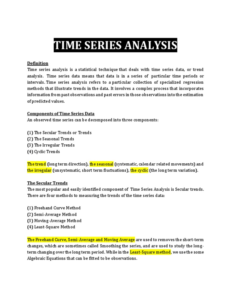 Time Series Analysis | PDF | Time Series | Least Squares