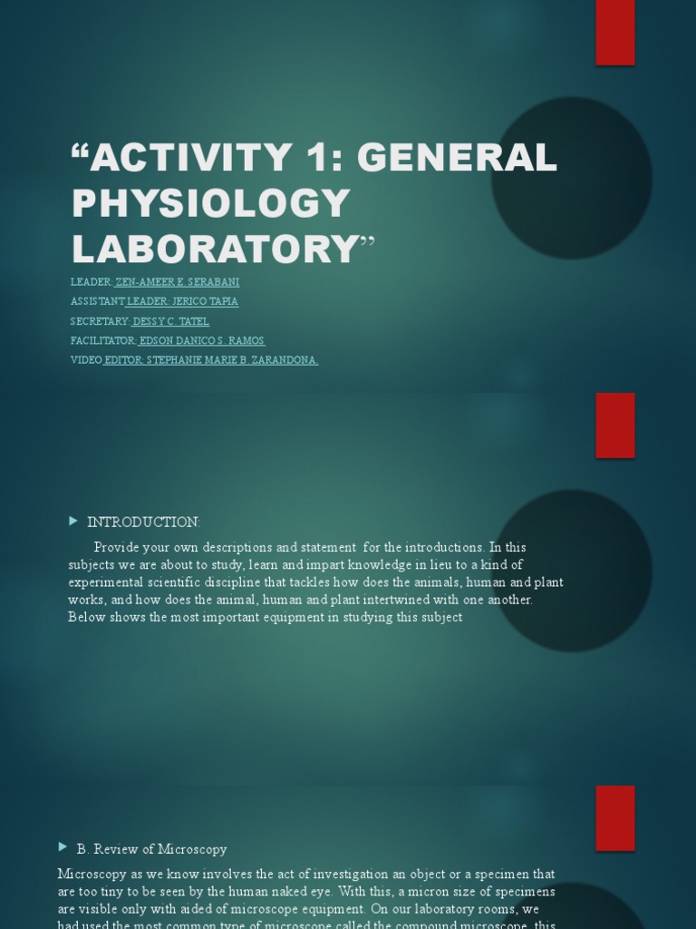 Activity 1: General Physiology Laboratory | PDF | Anatomical Terms Of ...