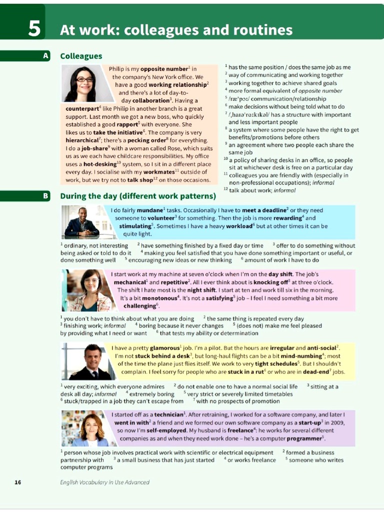 Work Vocabulary | PDF