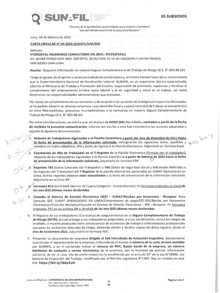 Circular Sunafil | PDF