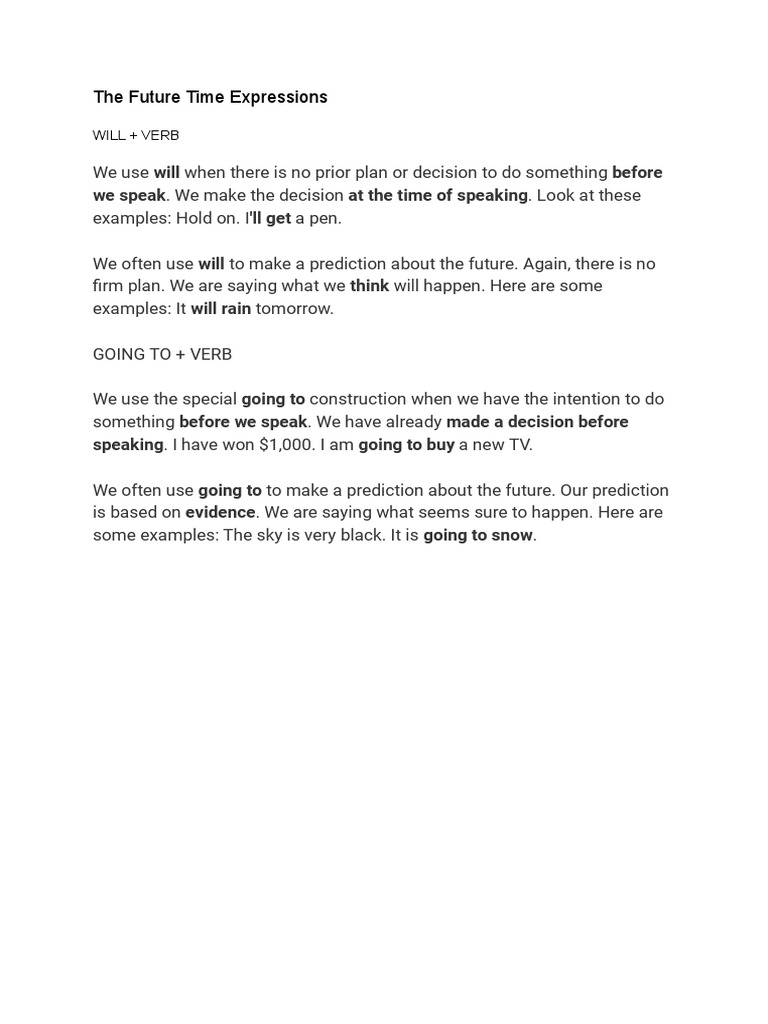 The Future Time Expressions | PDF