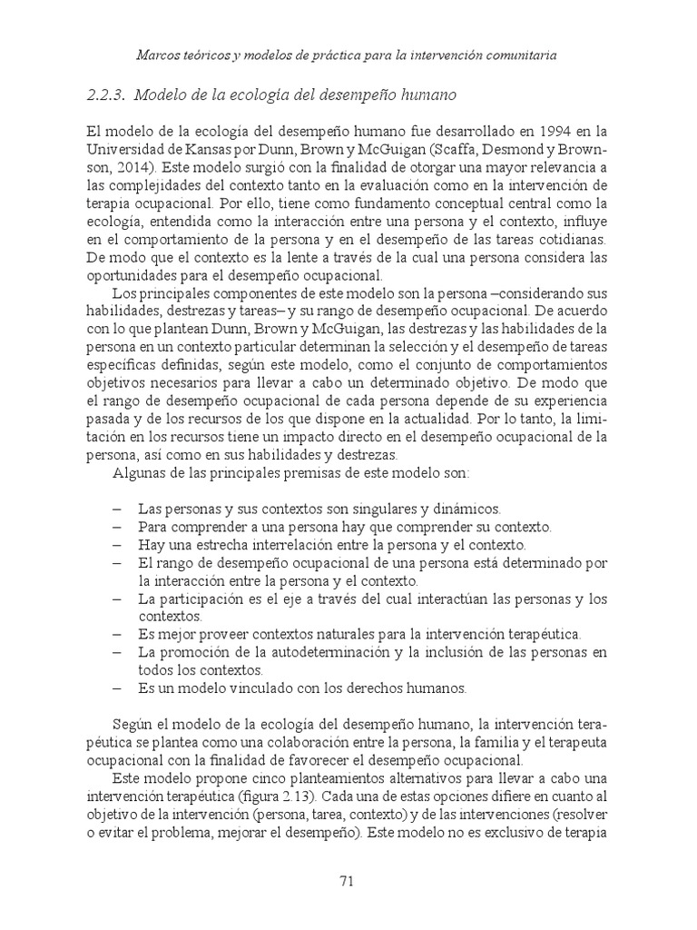 Modelo Ecologico | Descargar gratis PDF | Terapia ocupacional | Ciencia ...