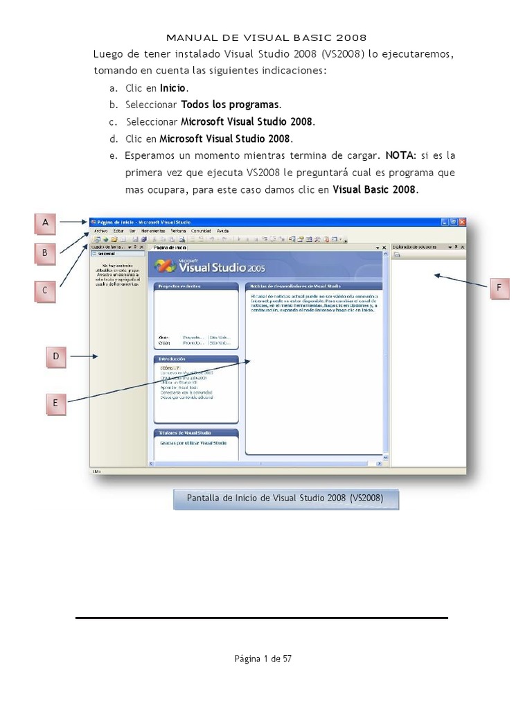 Manual de Visual Basic 2008 | PDF | Ventana (informática) | Archivo de computadora