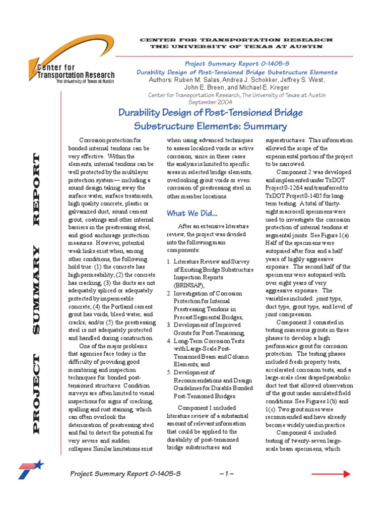 Durability Design for Post-Tensioned Bridges | PDF | Science ...