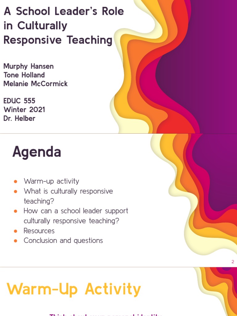 A School Leaders Role in Culturally Responsive Teaching | PDF ...