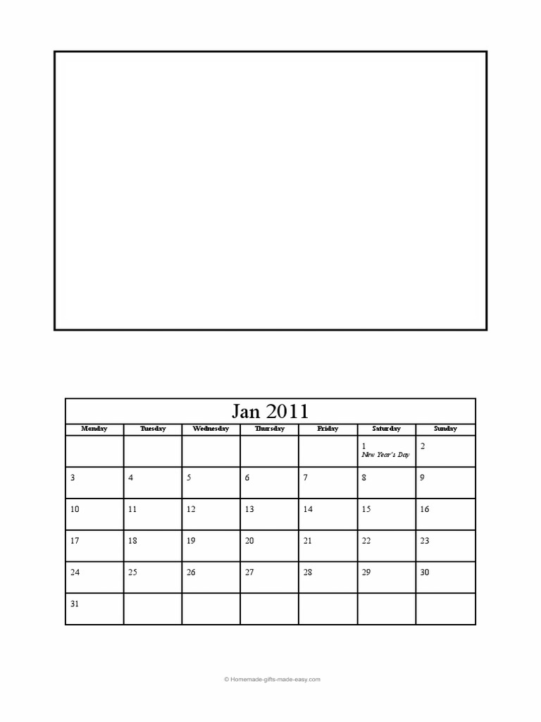 2011 Monthly Calendar with Holidays | PDF | Easter | Liturgical Calendar