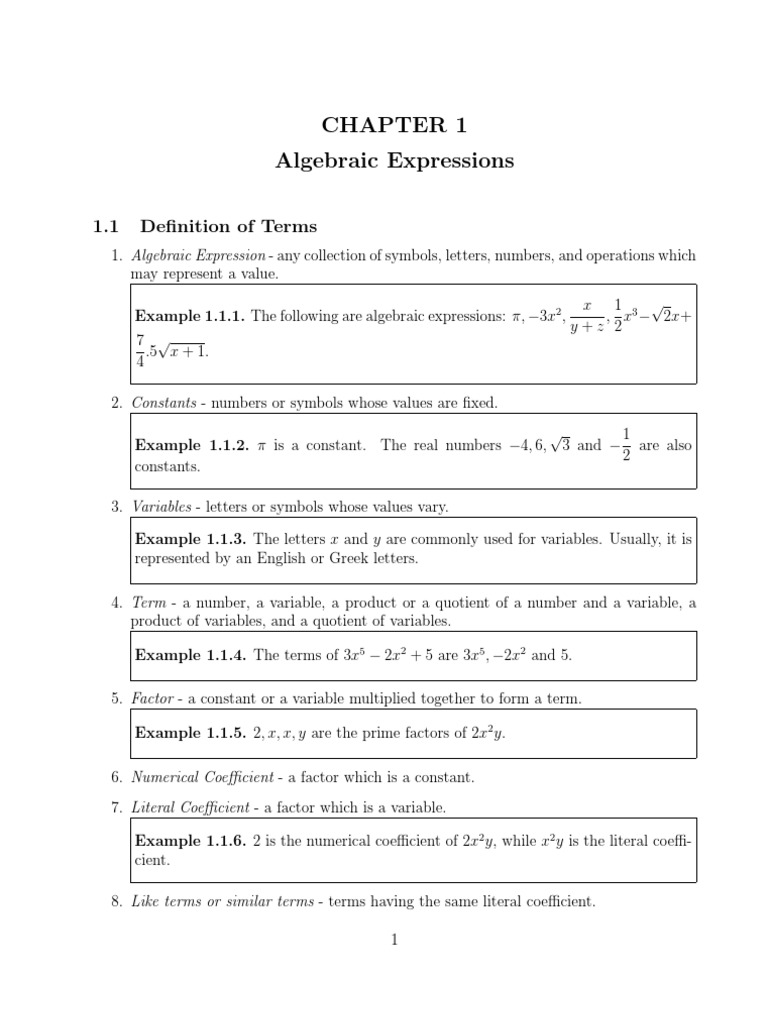 Algebra Reviewer | PDF | Fraction (Mathematics) | Division (Mathematics)