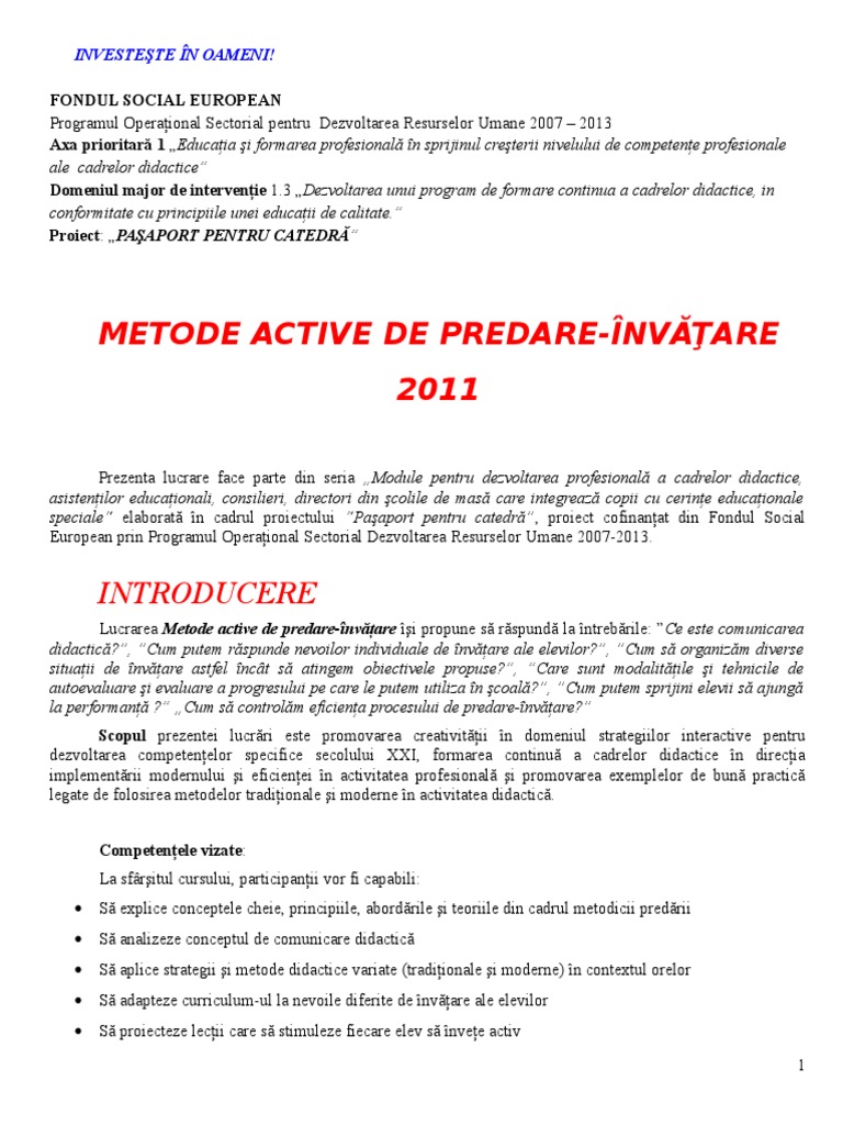 Docshare - Tips Metode Interactive de Predare Invatare | PDF