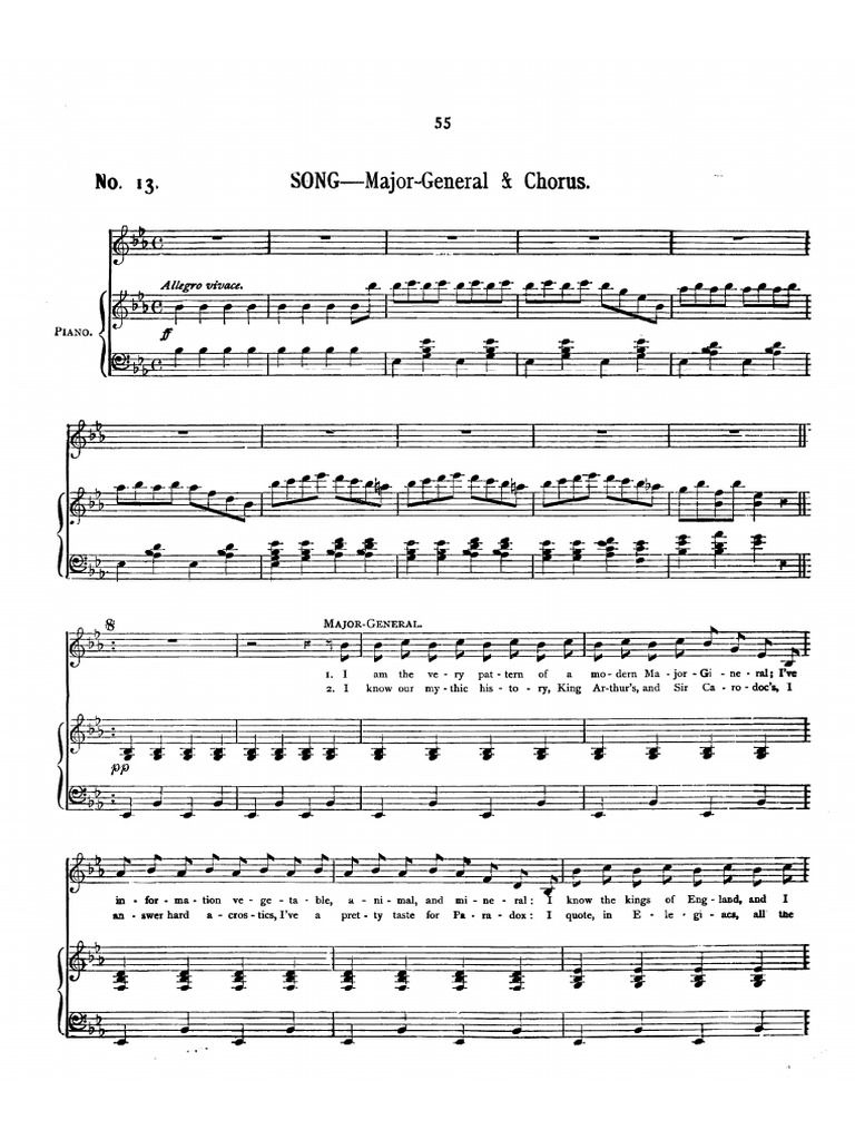 Modern Major General Sheet Music | PDF