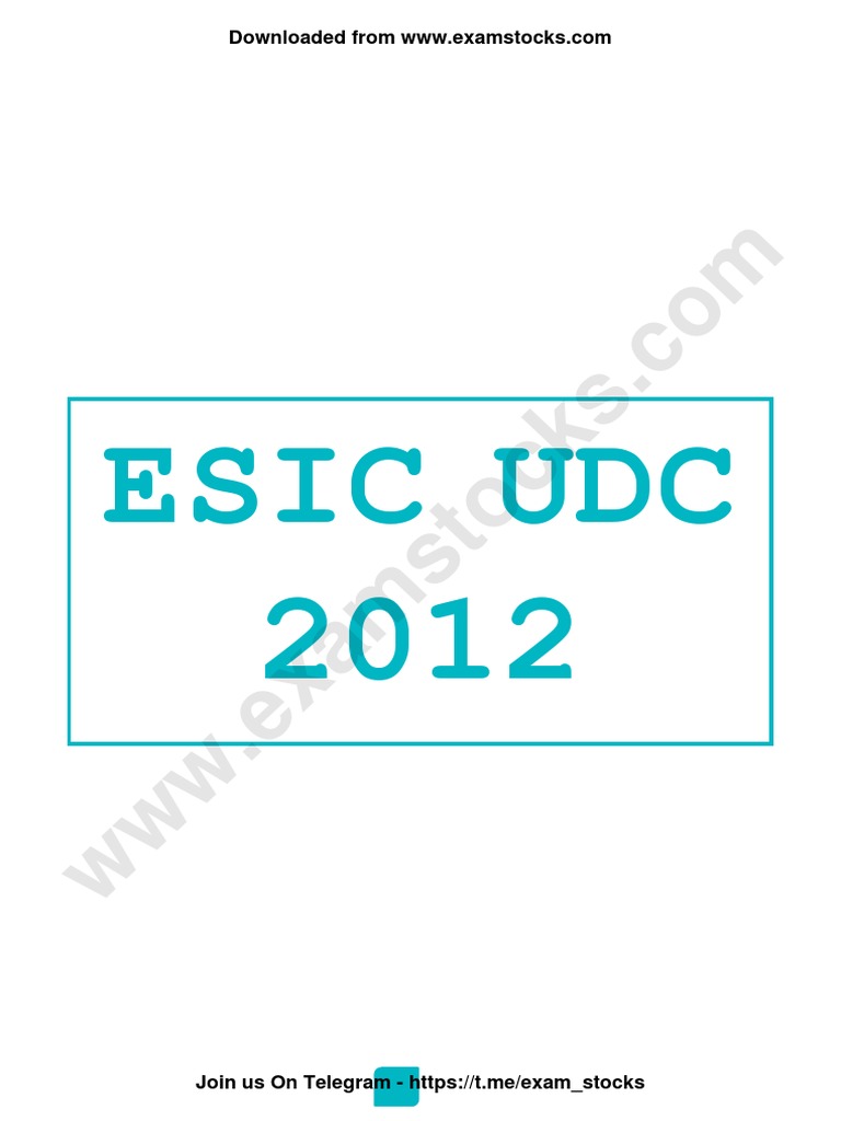 ESIC UDC 2012 General Intelligence Questions | PDF | Circle | Area