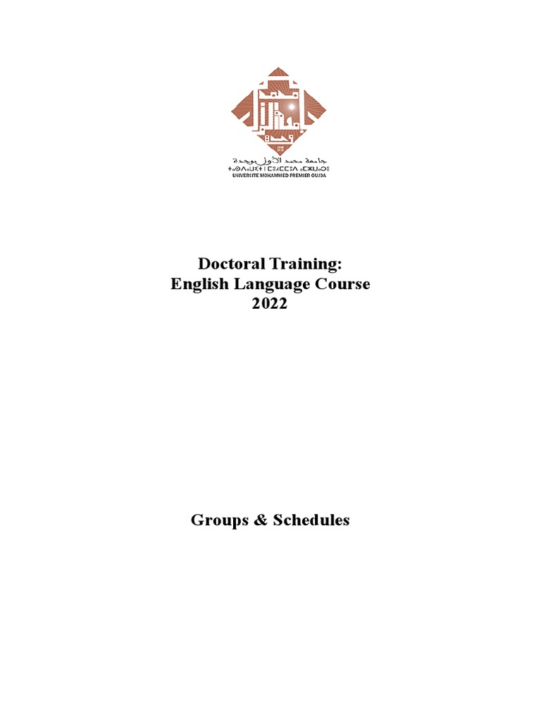 Doctoral Training: English Language Course 2022 | PDF