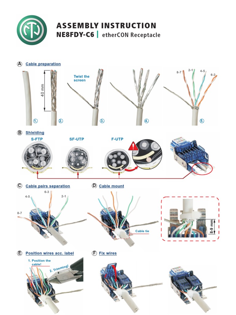 Neutrik NE8FDY-C6 Assembly Instructions | Components | Electricity
