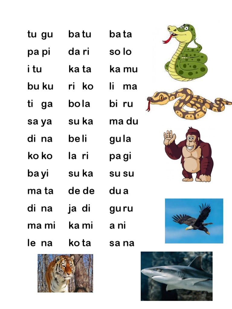 Latihan Membaca Untuk Anak TK | PDF