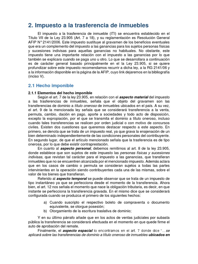 Impuesto A La Transferencia de Inmueble e Impuesto A Los Premios de Sorteos | PDF | Impuestos ...