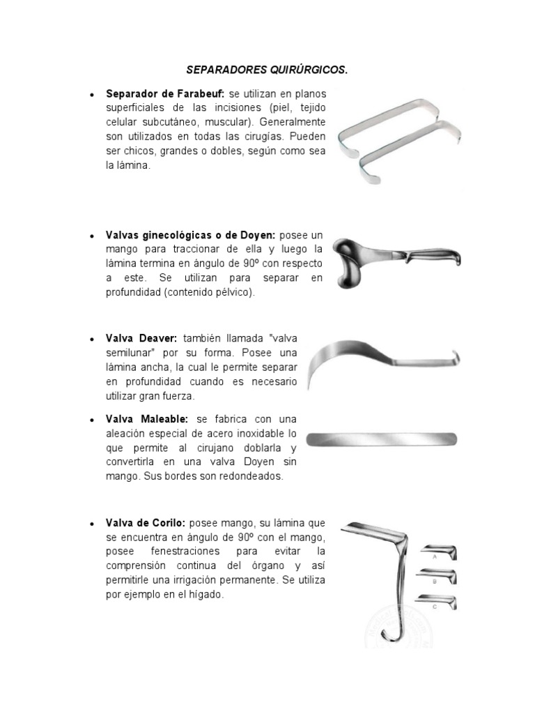 Separadores Quirurgicos | PDF | Anatomía