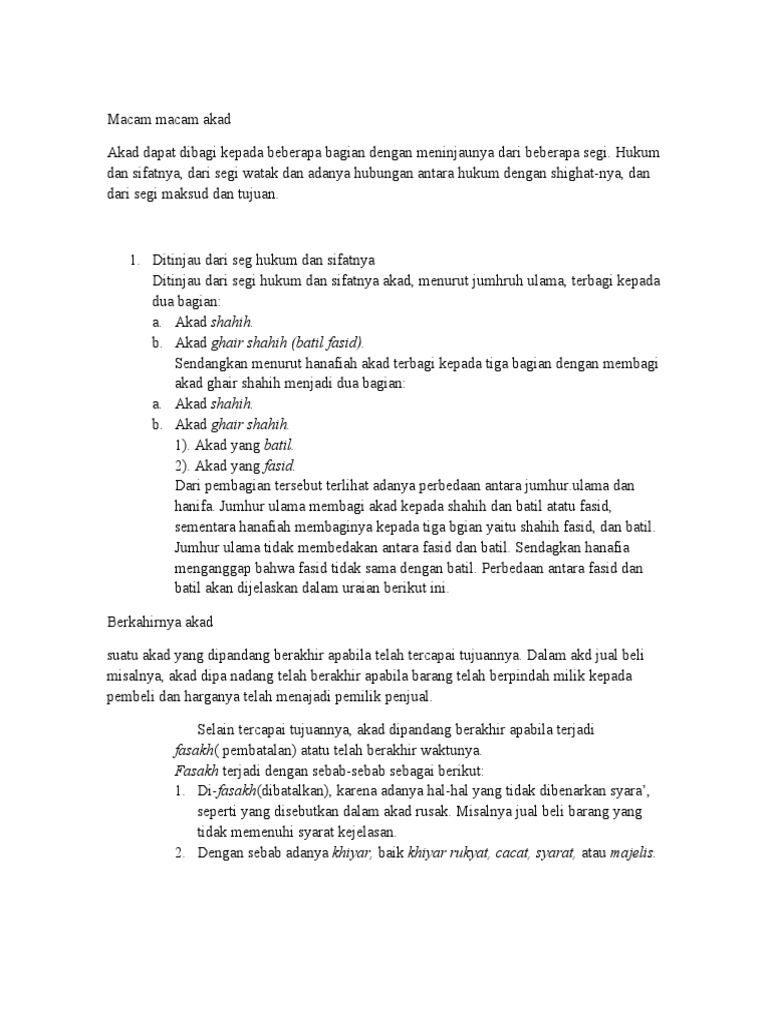 Macam Macam Akad | PDF