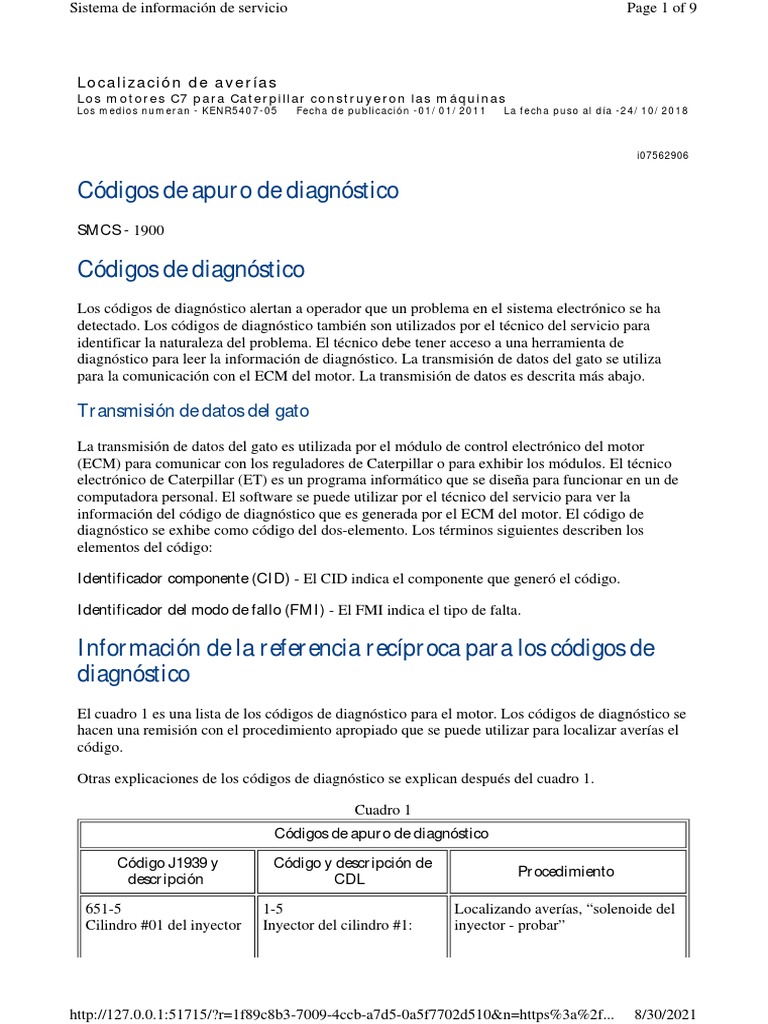 Sensores Fallas c7 | PDF | Inyección de combustible | Ingenieria Eléctrica