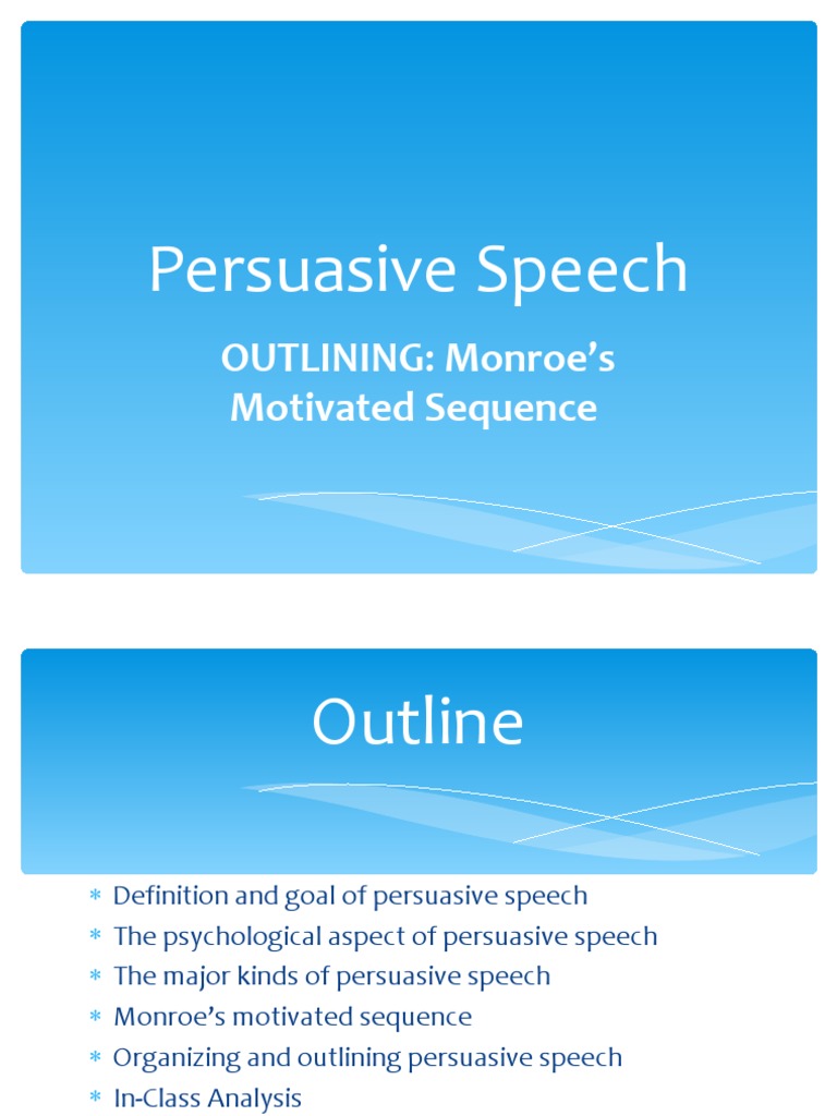 ENG 303 - Persuasive Speech Monroes Motivated Sequence | PDF ...