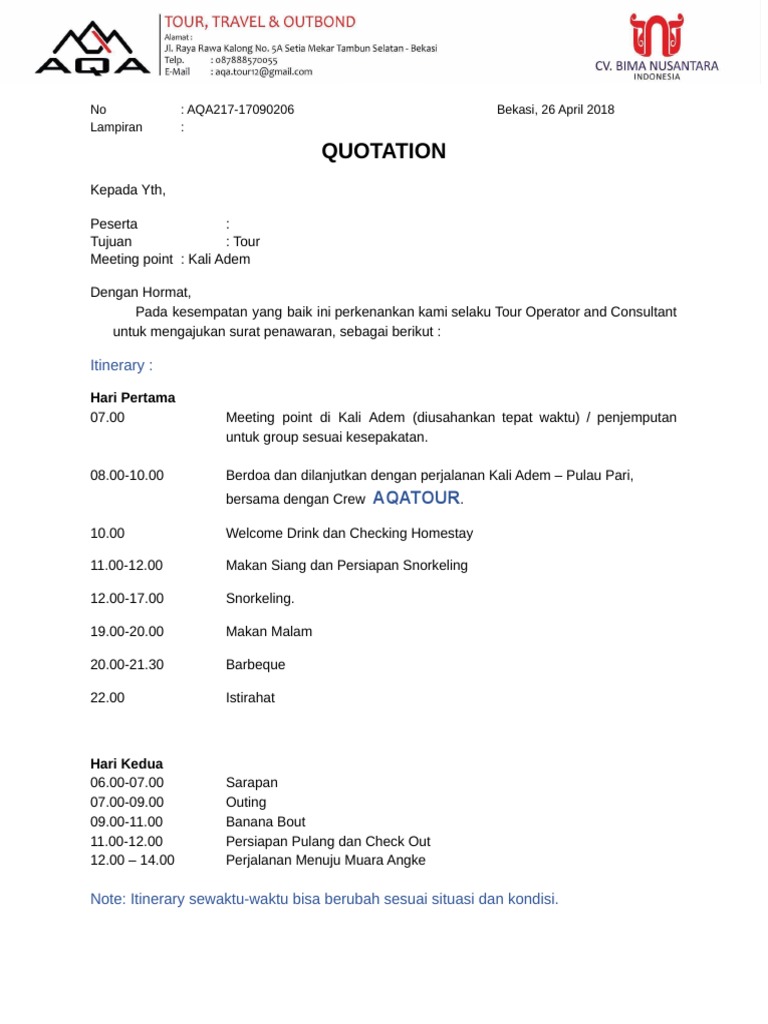 Schedule Outing | PDF