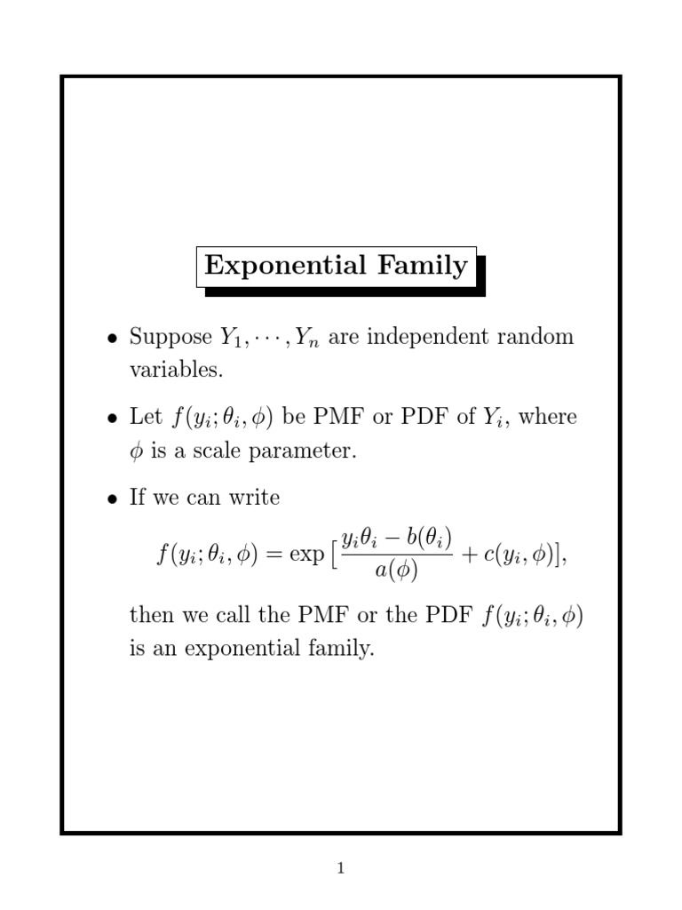 Exponential Family | PDF | Scientific Modeling | Statistical Theory