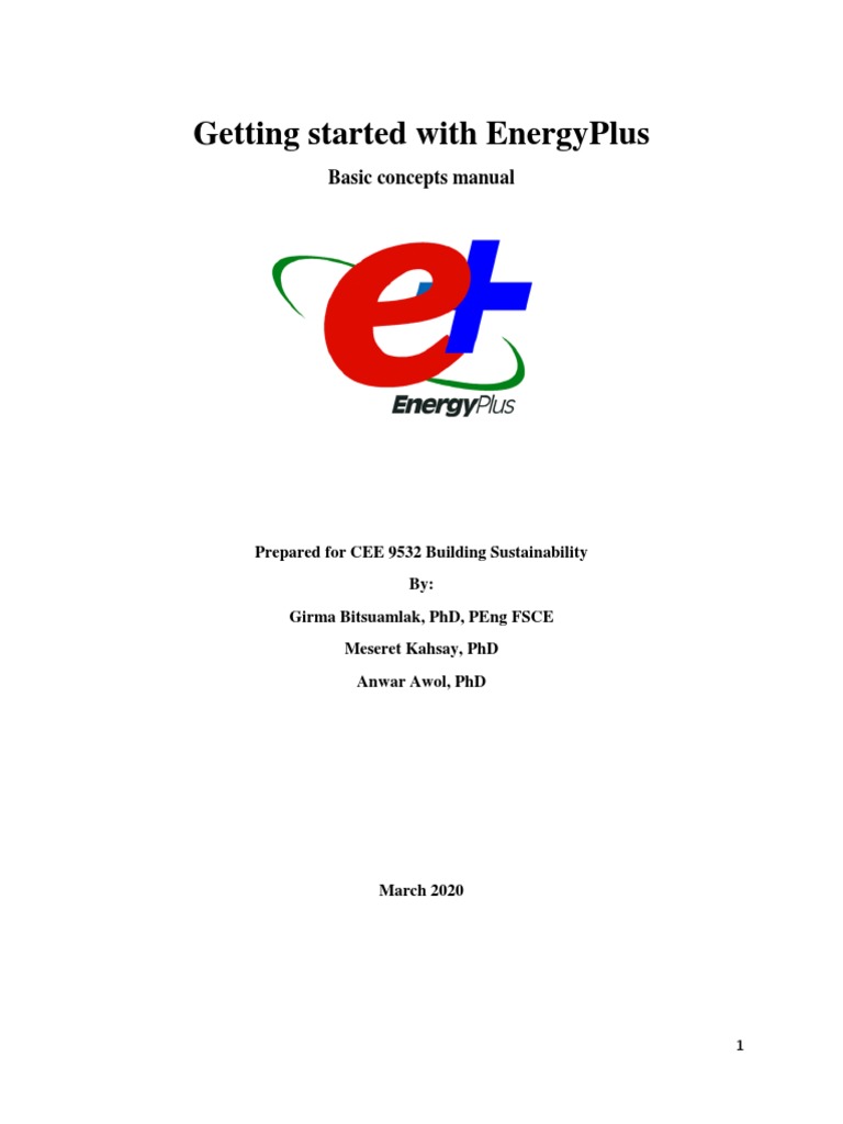 Getting Started With Energyplus: Basic Concepts Manual | PDF ...