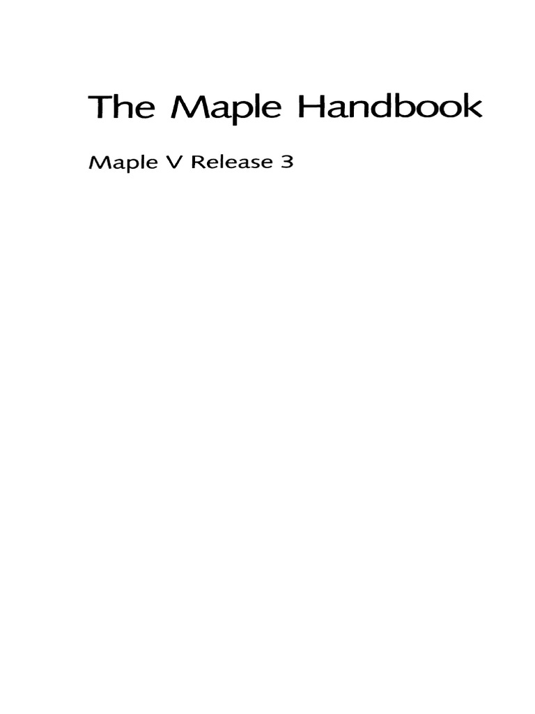Vdoc - Pub The Maple Handbook Maple V Release 3 | PDF | Parameter ...