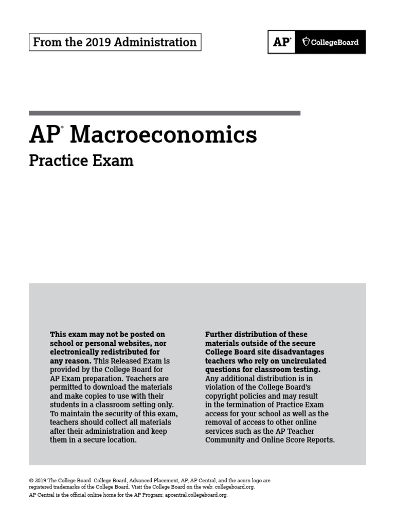 AP Macro 2019 | PDF | Inflation | Money Supply