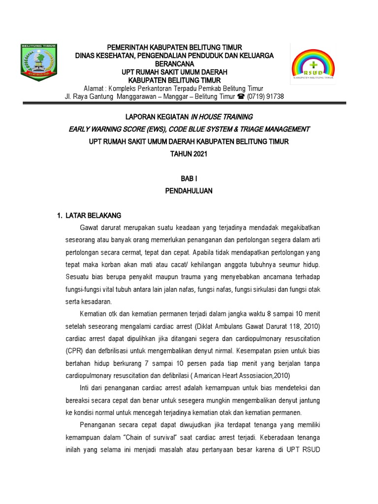 Laporan Kegiatan EWS CODE BLUE TRIAGE | PDF