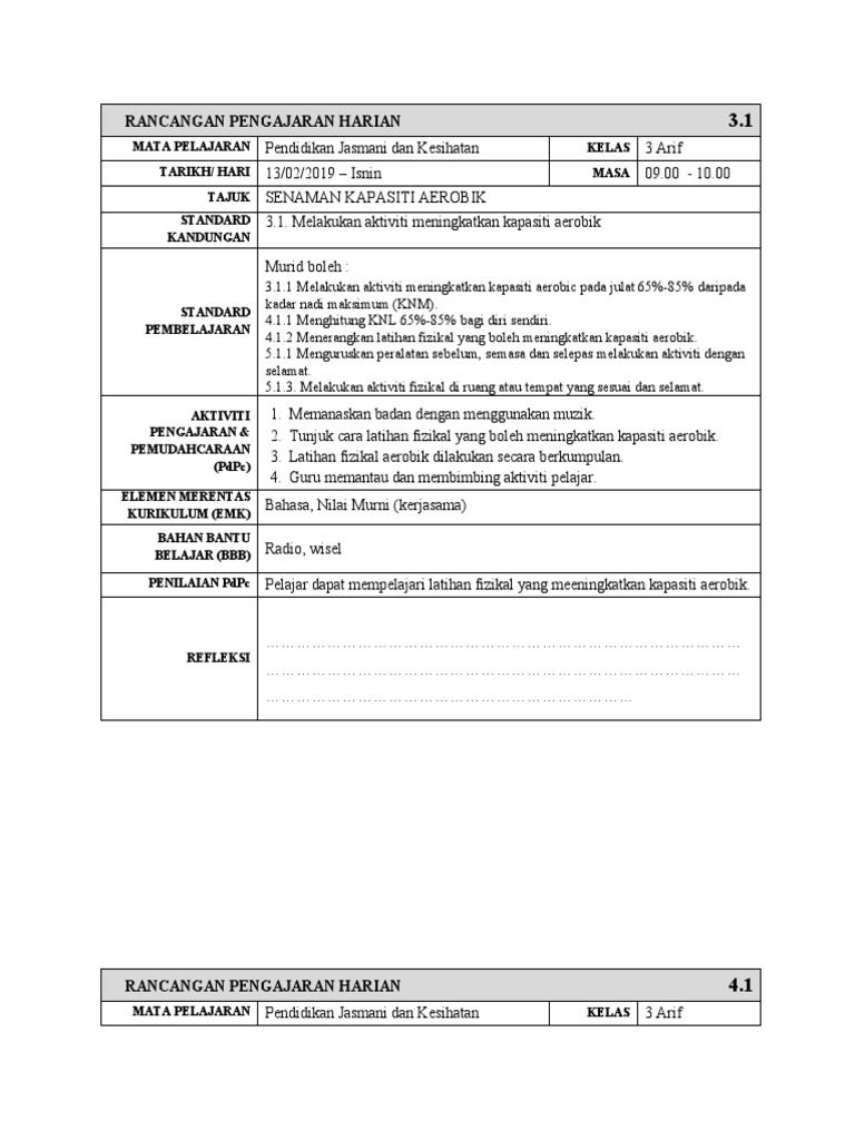 Senaman Kapasiti Aerobik Pdf