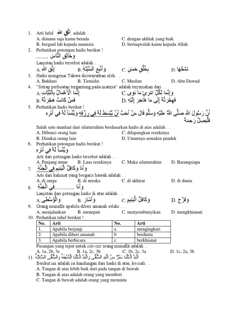 Soal Um Qurdis Latihan | PDF