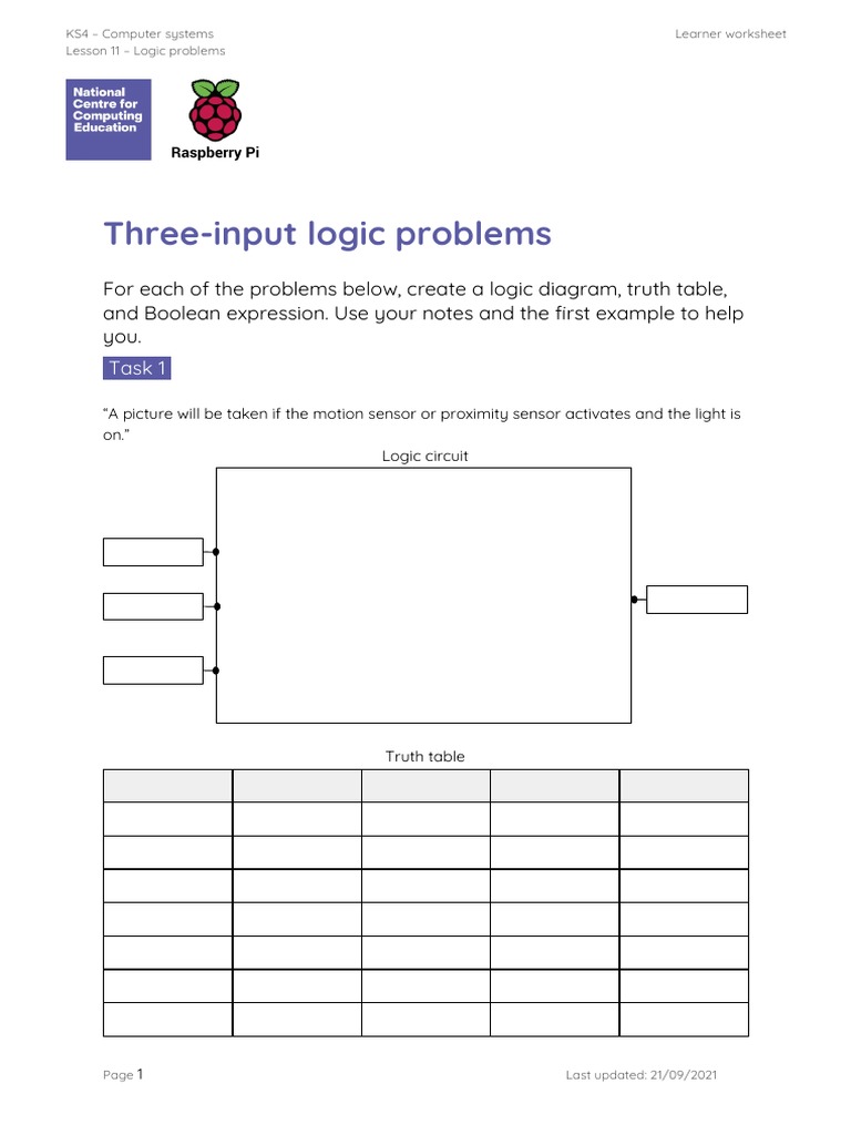 KS4 Logic Problems Worksheet | PDF